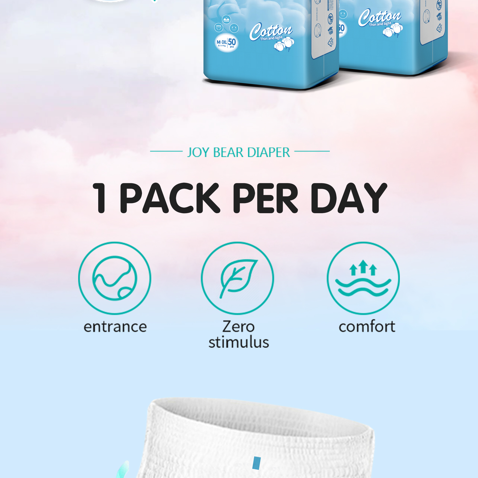 JoyBear Korean Newborn diaper 50PCS NB S M L XL XXL TAPE diaper wholesale korean diaper tape ...