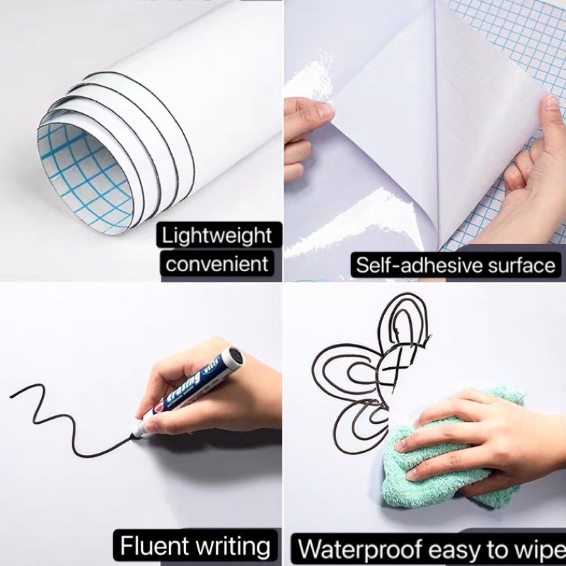 Soft Whiteboard 【No magnetic force】Blackboard Seamless Sticker Marker ...