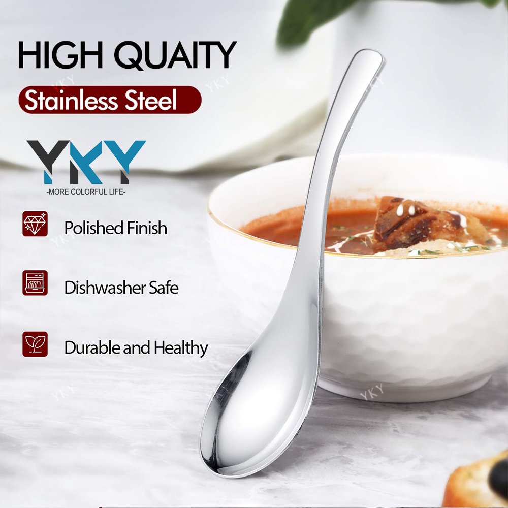 Stainless Steel Dinner Spoons Soup Spoon Thick Heavy-weight Spoons ...