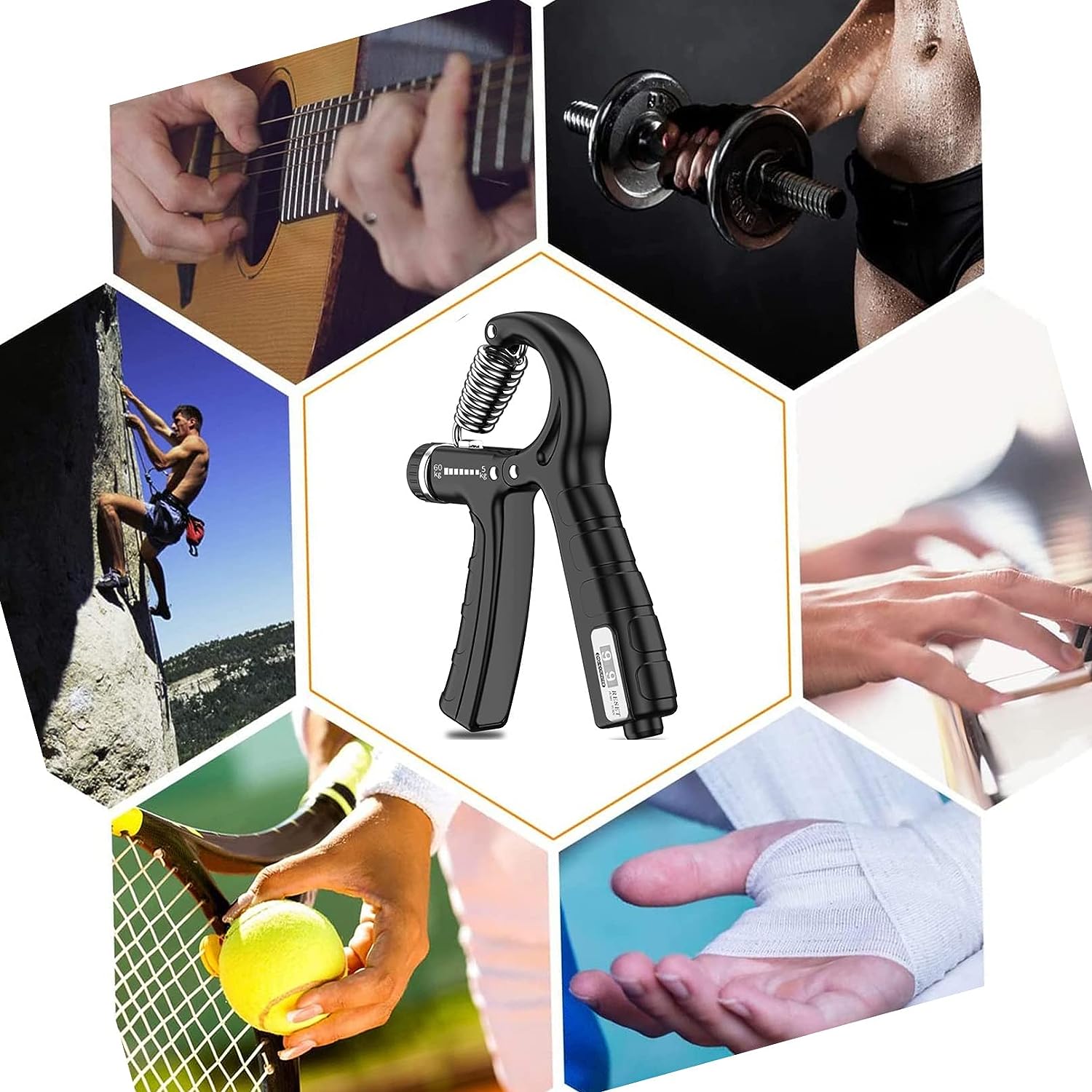 Hand Trainer Finger Grip Trainer 5-60 kg Adjustable Forearm Trainer ...