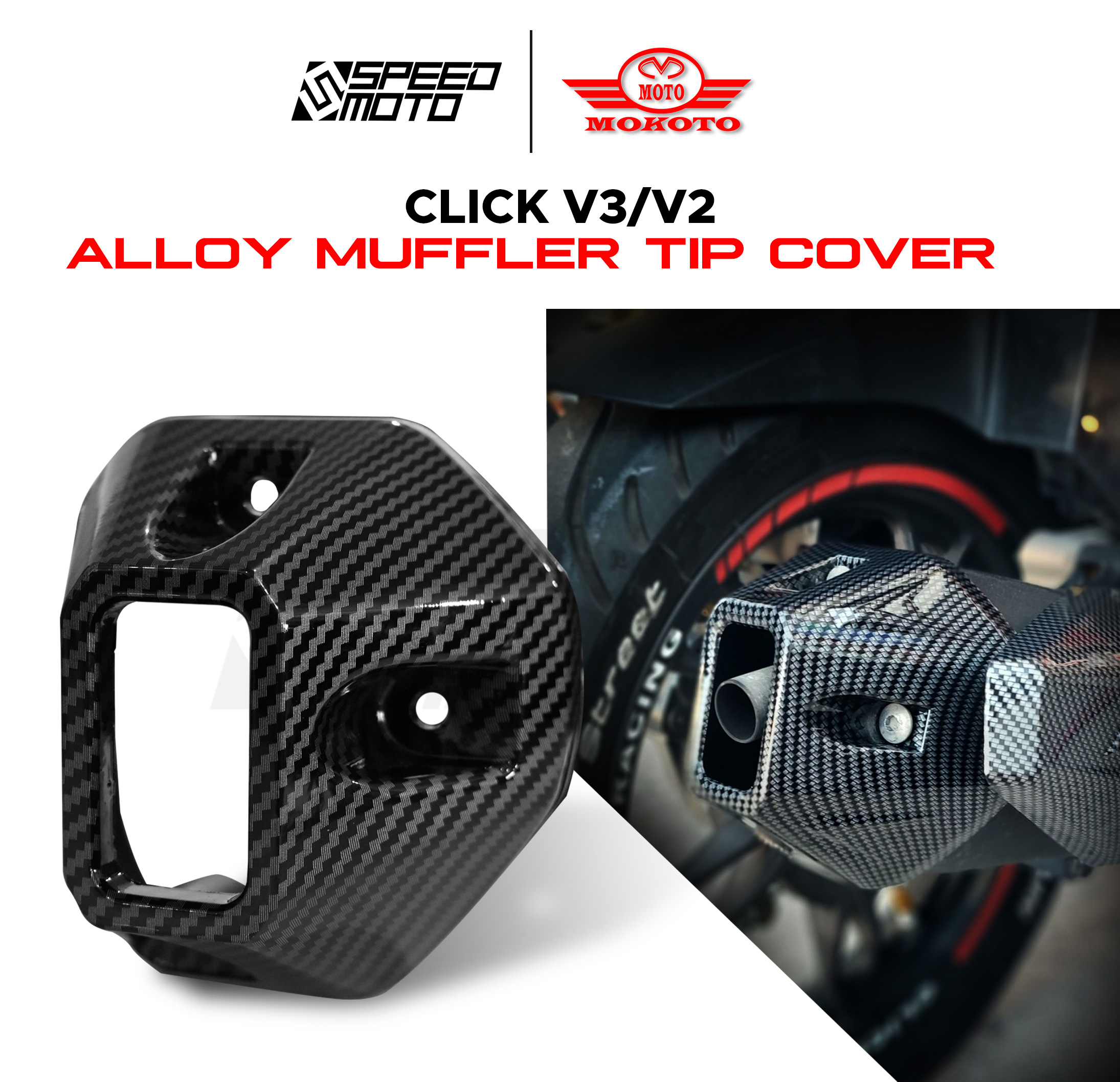 HONDA CLICK V3 CLICK V2 GAME CHANGER ALLOY MUFFLER TIP COVER Z-2423-2 ...