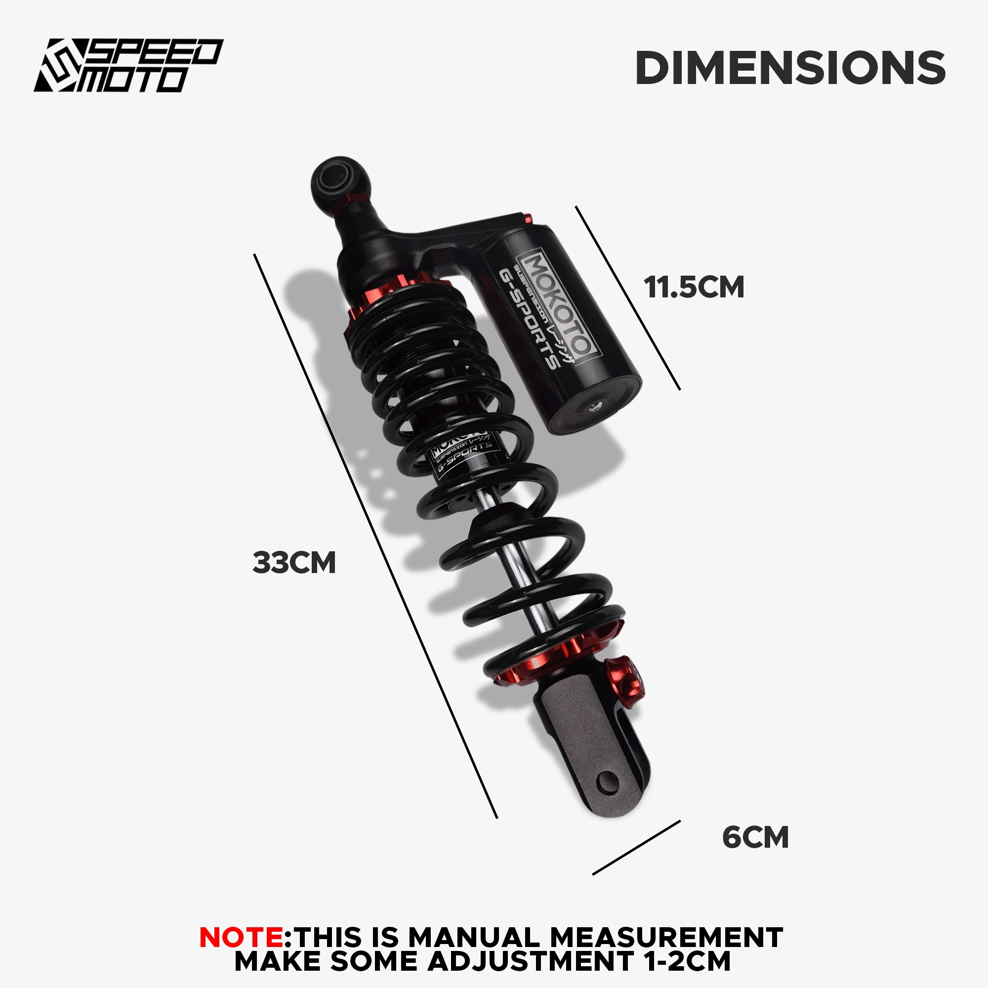 MOKOTO HONDA CLICK V1 V2 V3 REAR SHOCK GAS ABSORBER W/ BASO 330MM GOLD ...