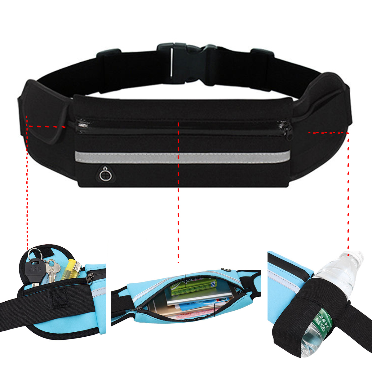 Running Bag Jogging Belt Cycling Waist Pouch Bag Fitness Workout Sport ...