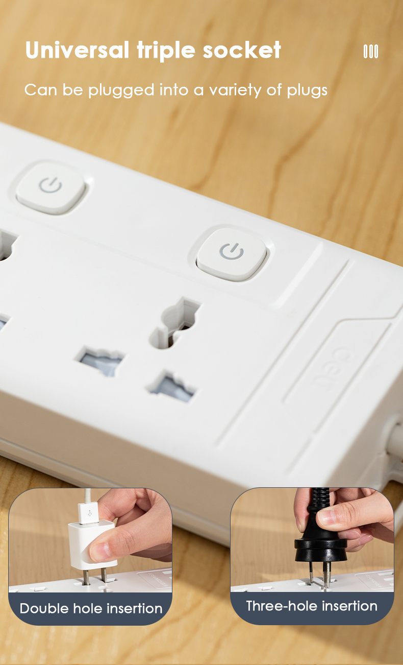 Deli Power Socket Extension Universal Electric Sockets With USB Port ...