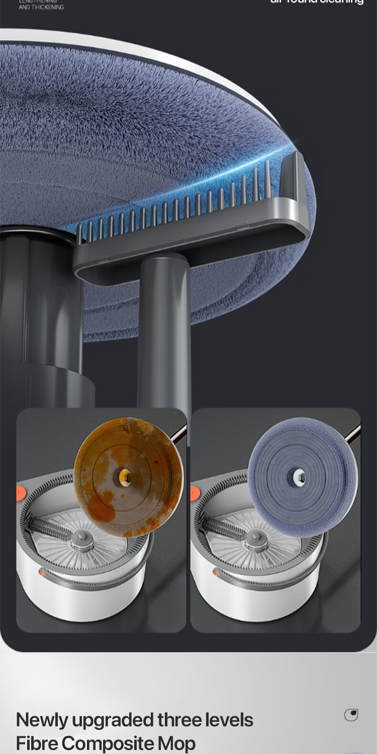 Joybos Self Wash Spin Mop M16 White Spinner Flat 360 Rotating Cleaner With Turbo Flushing Bucket ...