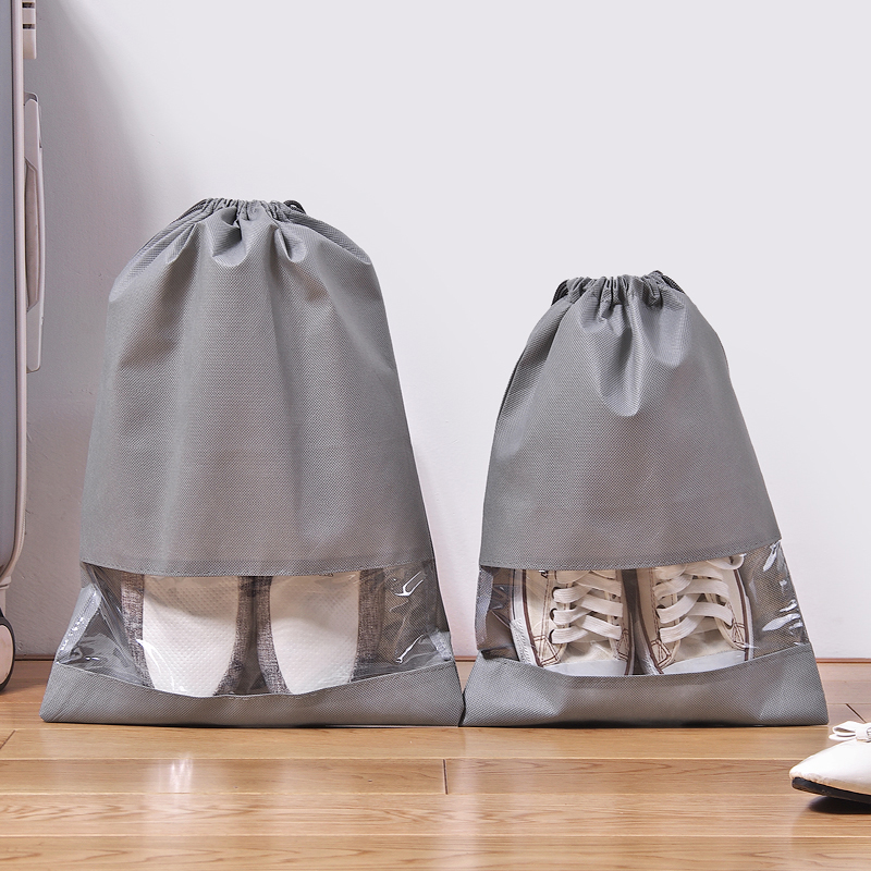 With Transparent Slot Waterproof Dustproof Drawstring Shoes travel bag ...