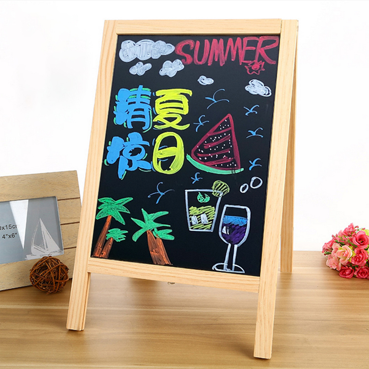 Free colored chalk double Wooden Bar Coffee shop Display Learning ...