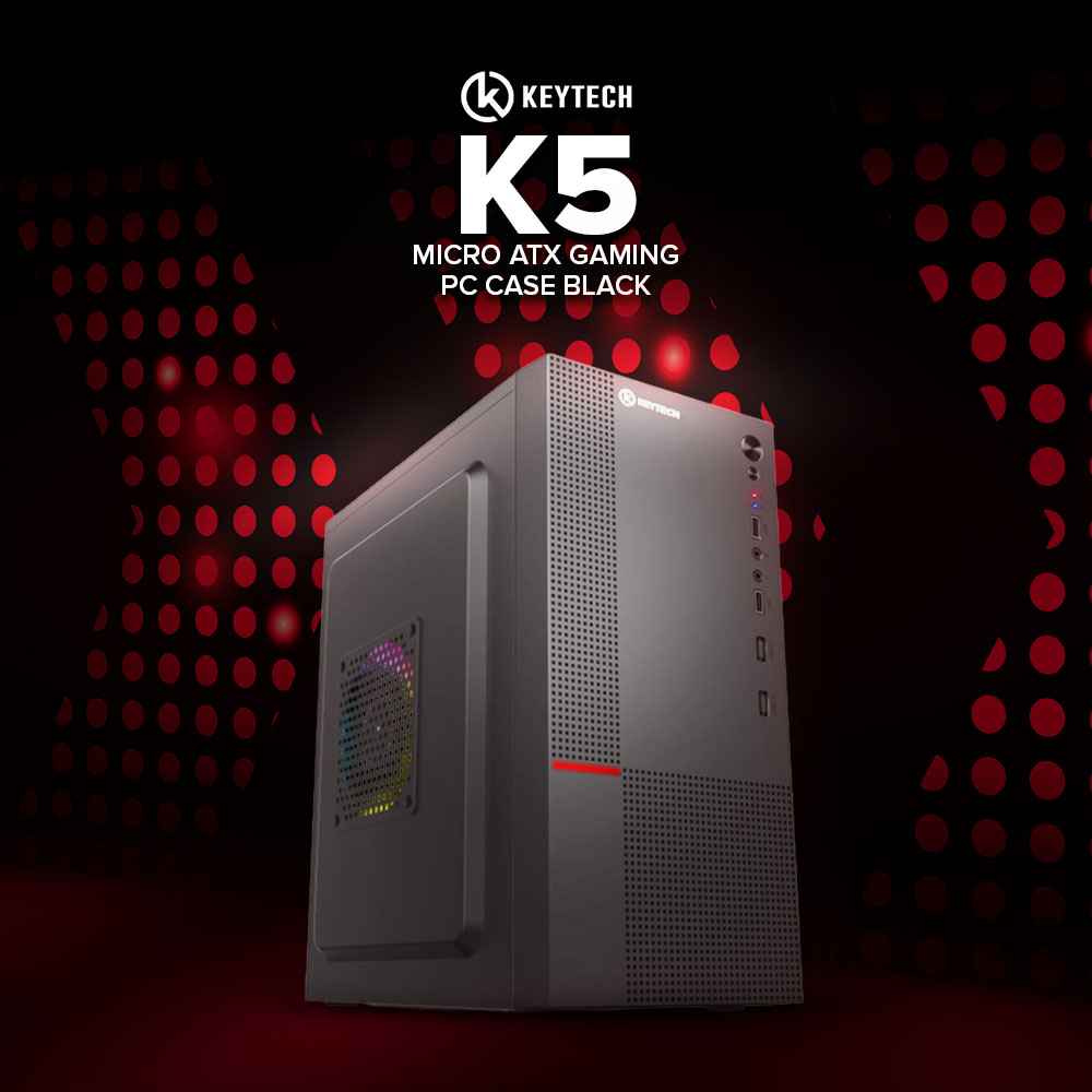 EasyPC| Keytech K5 pc case gaming | Micro ATX| Black | Shopee Philippines