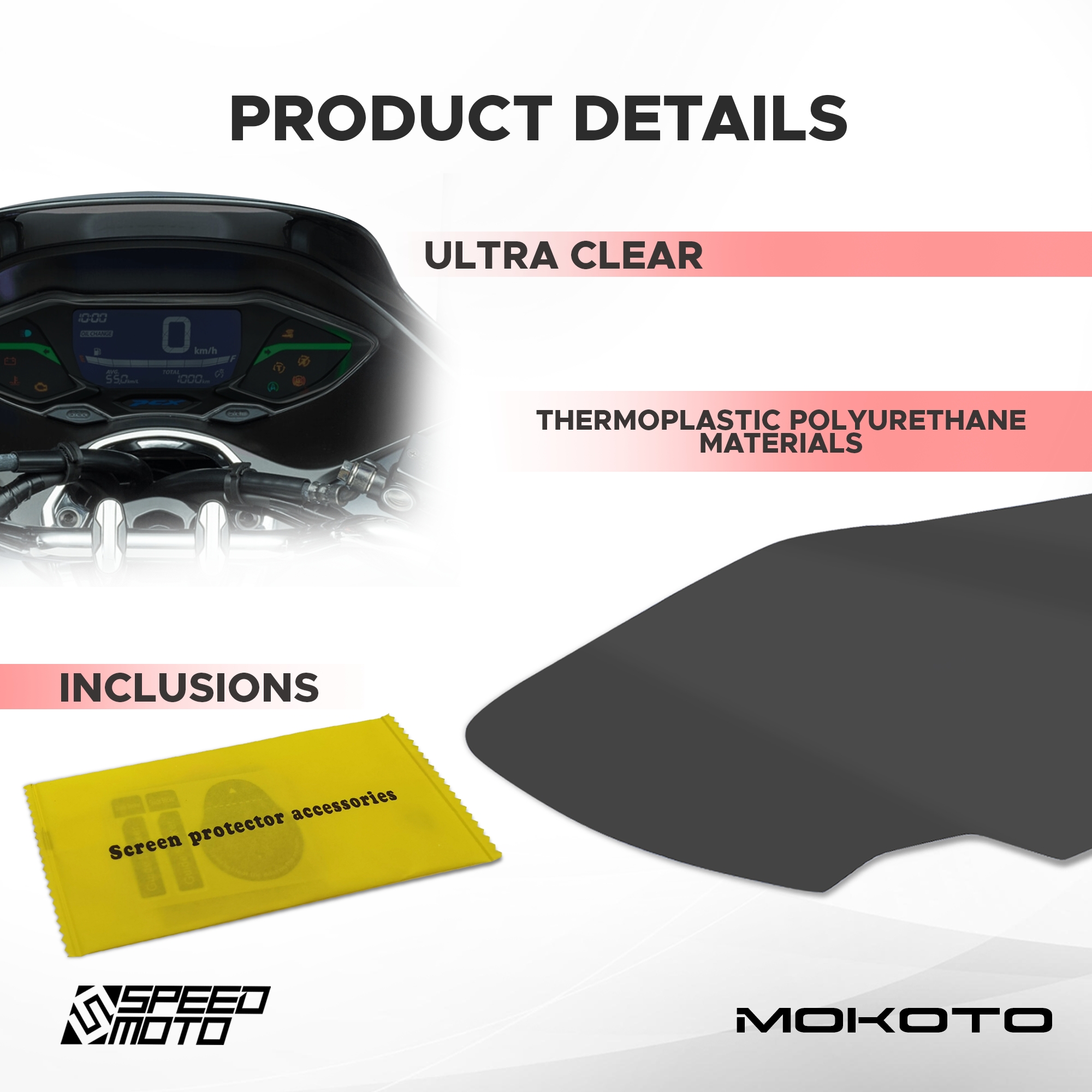 MOKOTO HONDA PCX 160 TPU SPEEDOMETER GAUGE SCREEN PROTECTOR ANTI ...