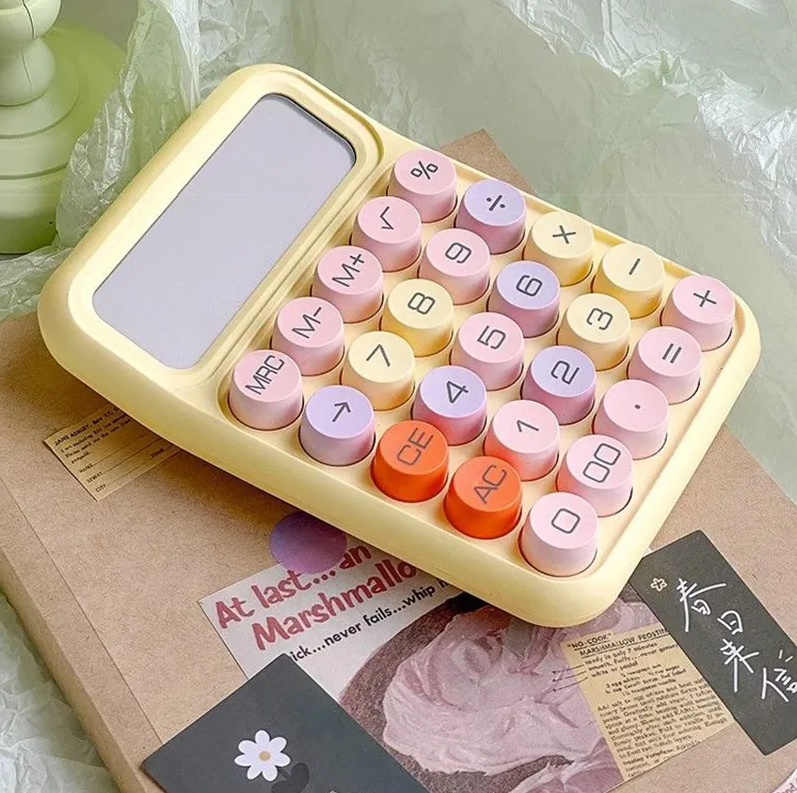 TOPSHOP Colorful 12-digit Keys Calculator Kawaii Scientific Silent ...