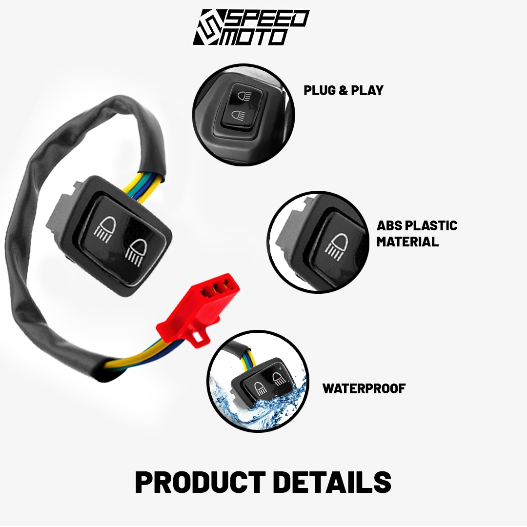 YAMAHA AEROX V1 MIO I 125 TRI HEADLIGHT SWITCH WITH PASSING LIGHT 3 ...