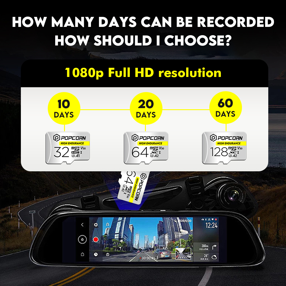 Popcorn Memory Card 128GB Capacity High Speed 100MB/s Class 30 Micro ...