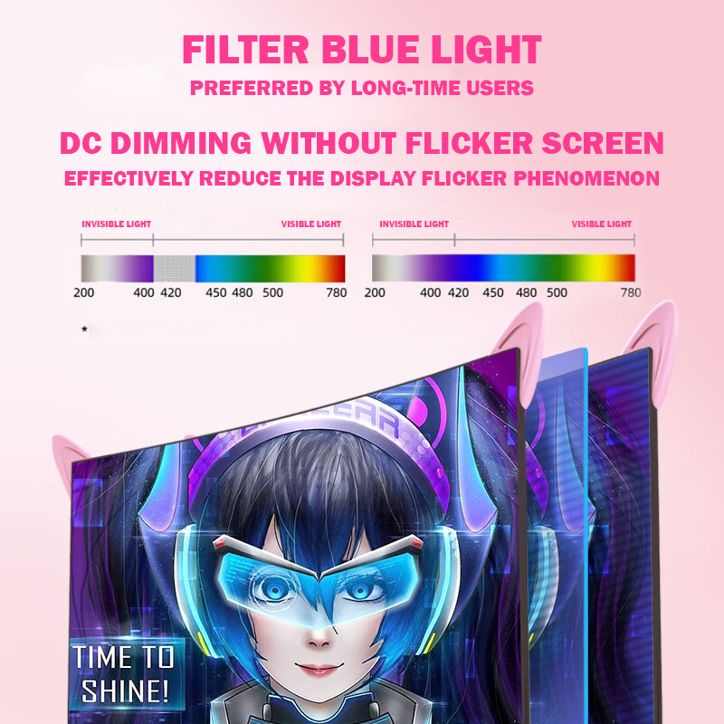 Nvision 27" Pink Curved Gaming Monitor 180HZ 1ms FHD 1800R FreeSync, G ...