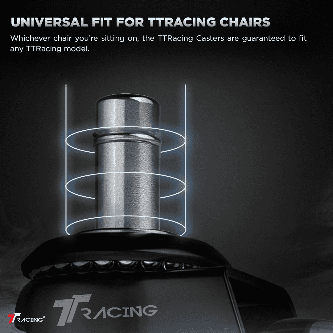 TTRacing Gaming Chair (Meta Hollow Chrome) Roller Casters Wheels Office ...