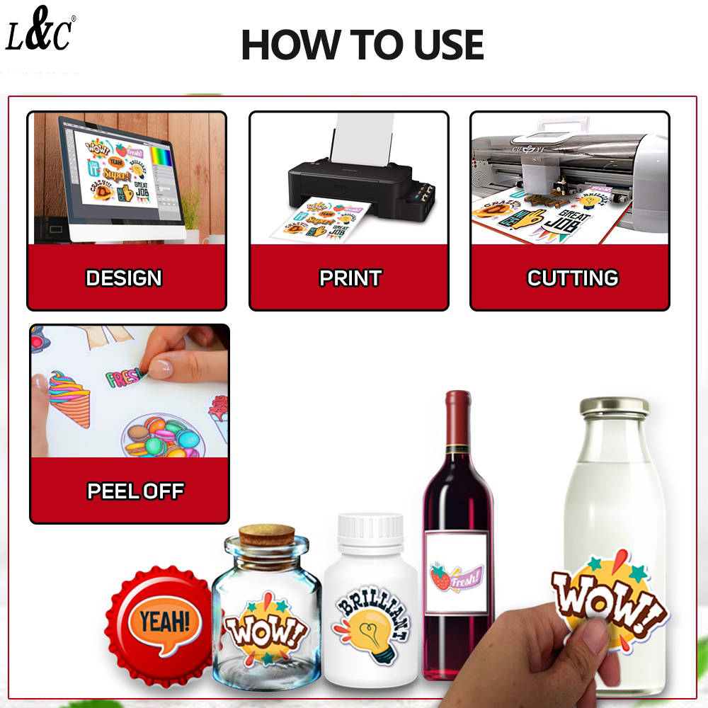 L&C Photo Sticker Paper Glossy Photo Paper 135Gsm 3R 4R 5R A4 Size 20 ...
