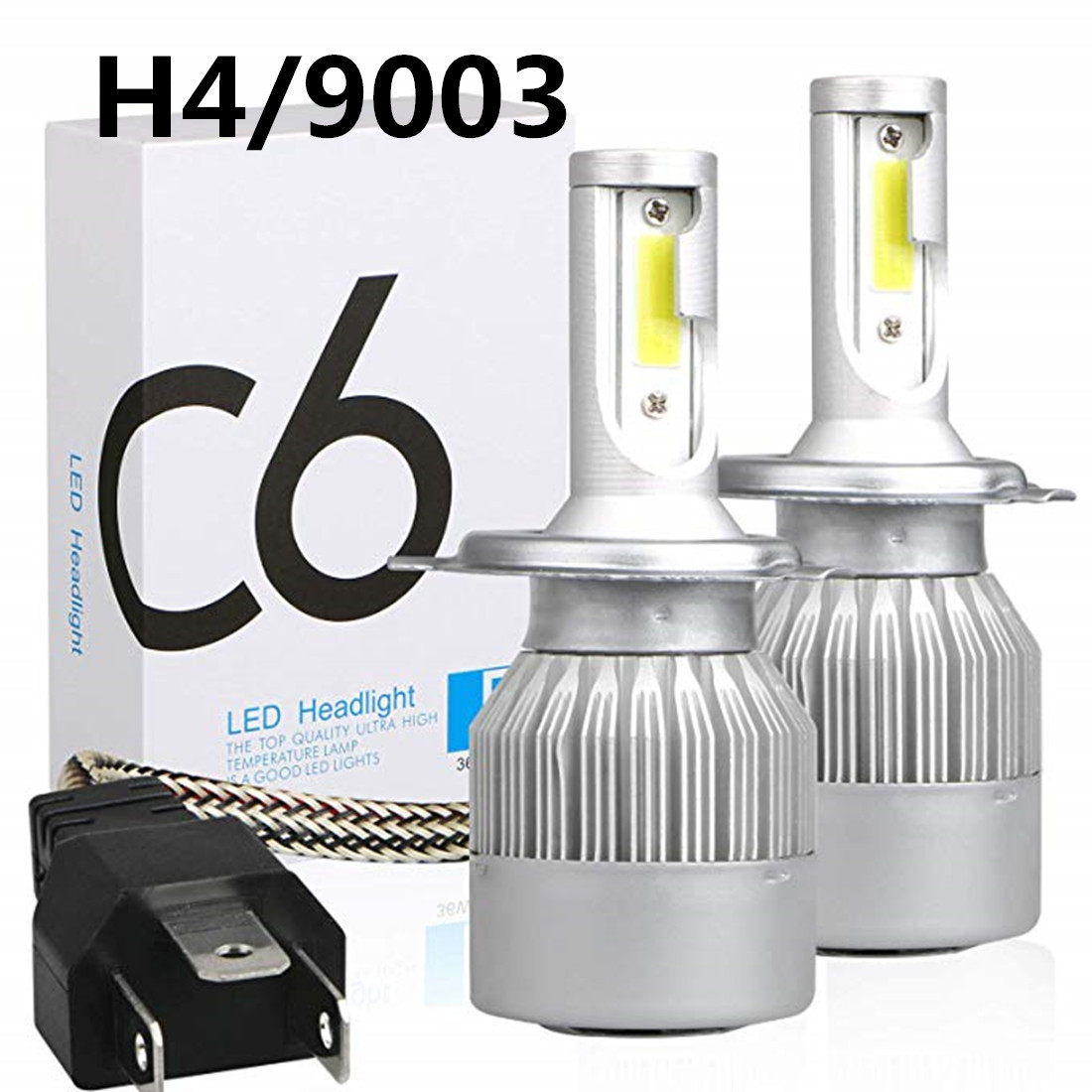 2PCS C6 H4/H7 Headlight LED 6500K Cree Hi/low Kits(WHITE) LED Car ...