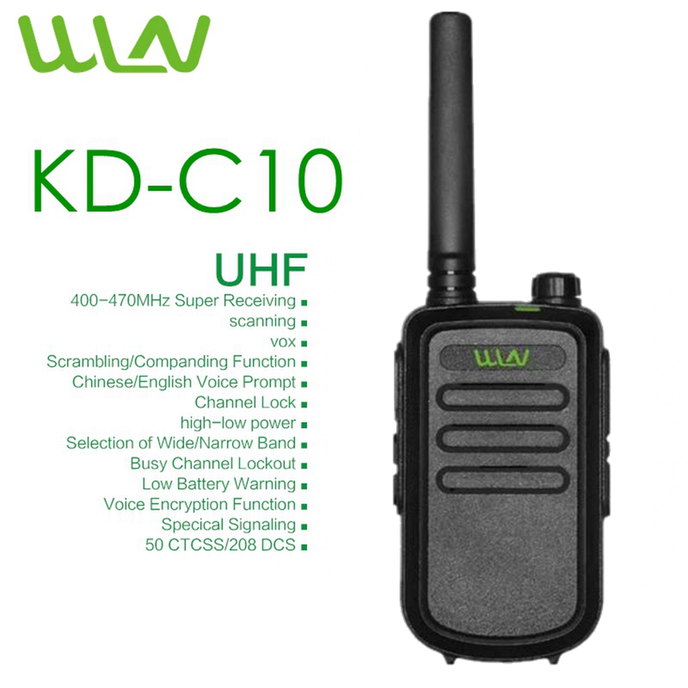 WLN KD-C10 5W 16 Channel UHF 400-470MHz Two-Way Walkie Talkie Radio(1pc ...