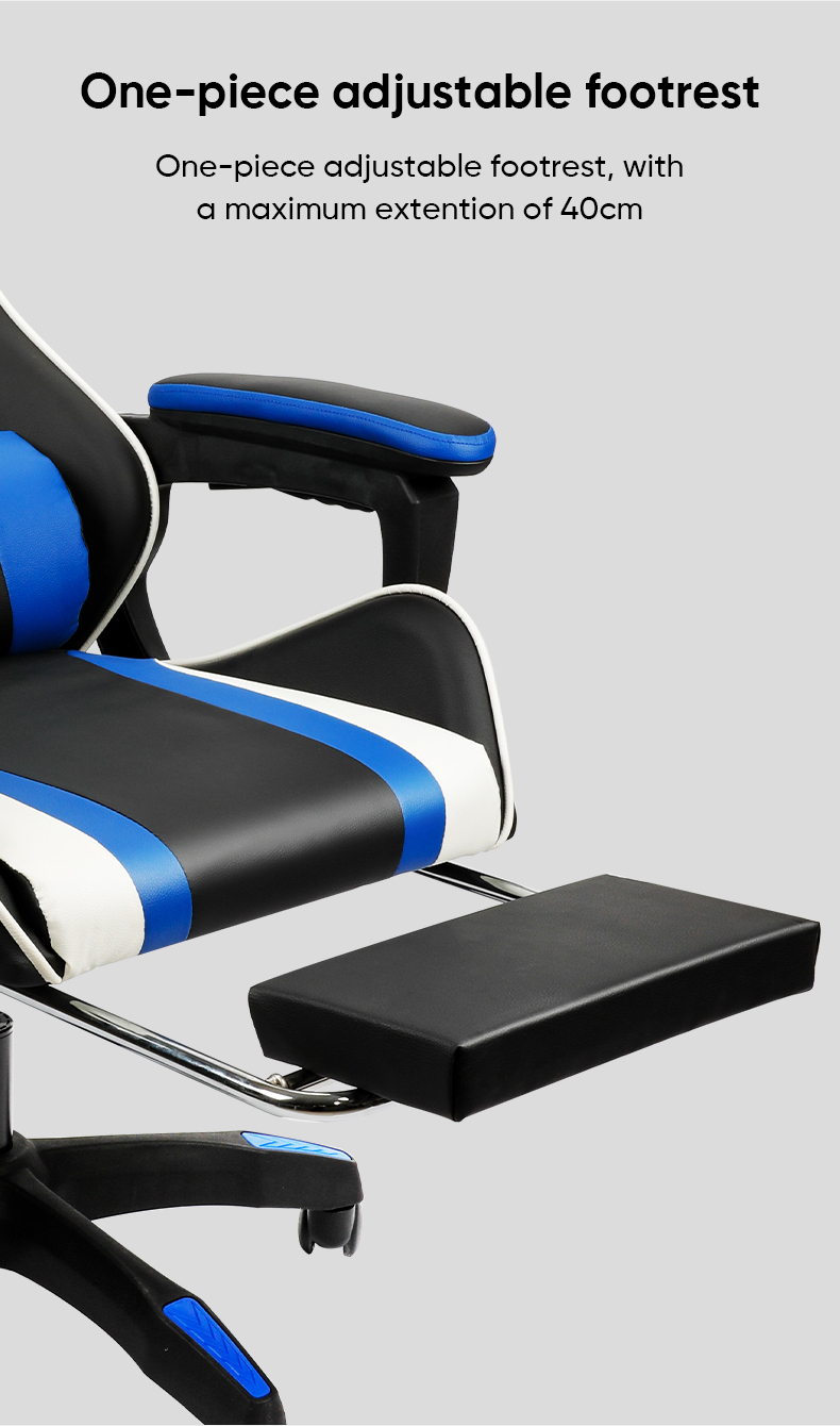 Deli Esports Chair Ergonomic Gaming Office Chair With Footrest Massage ...