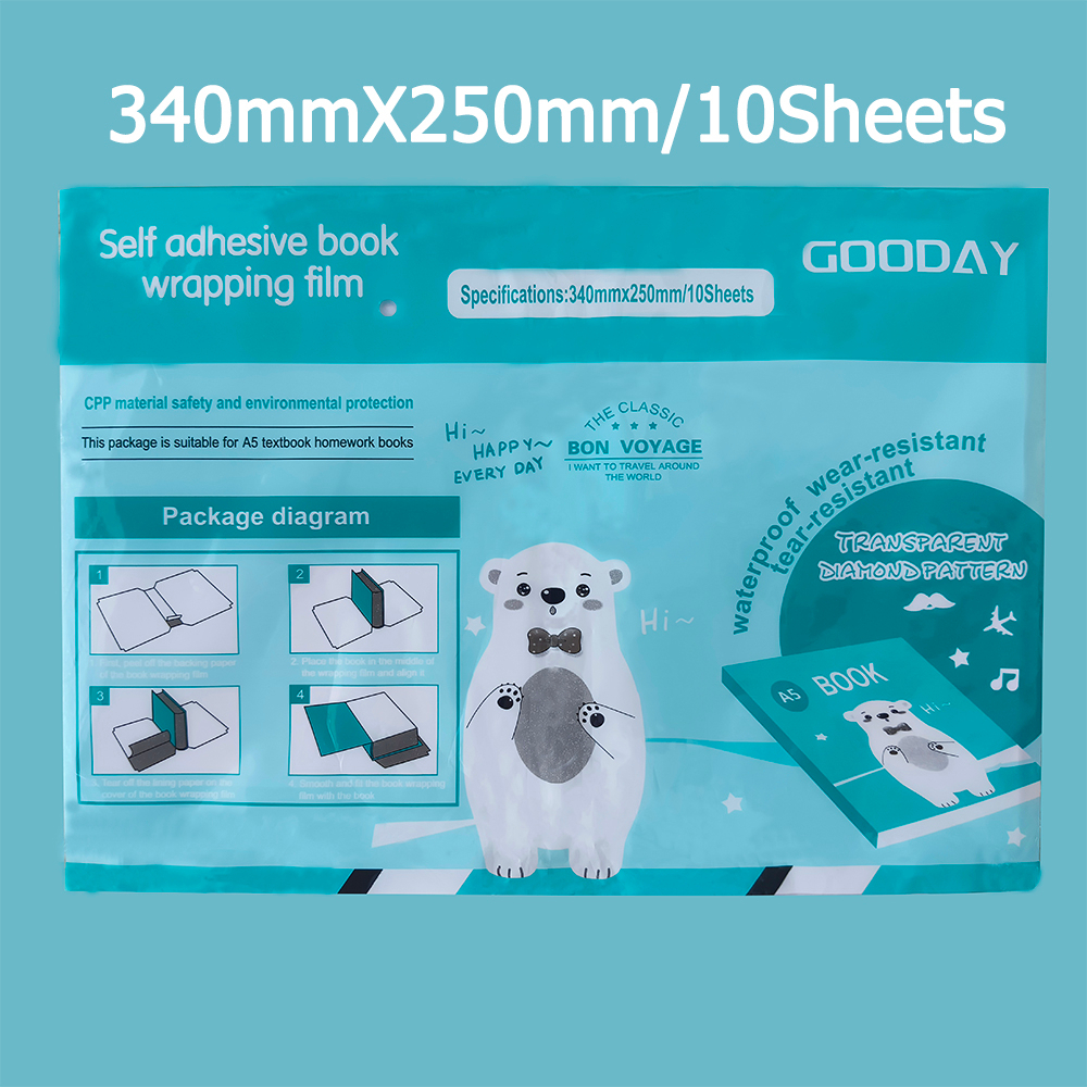 10 Sheets Self-adhesive Book Wrap Book Cover Film Diamond Wrapper ...