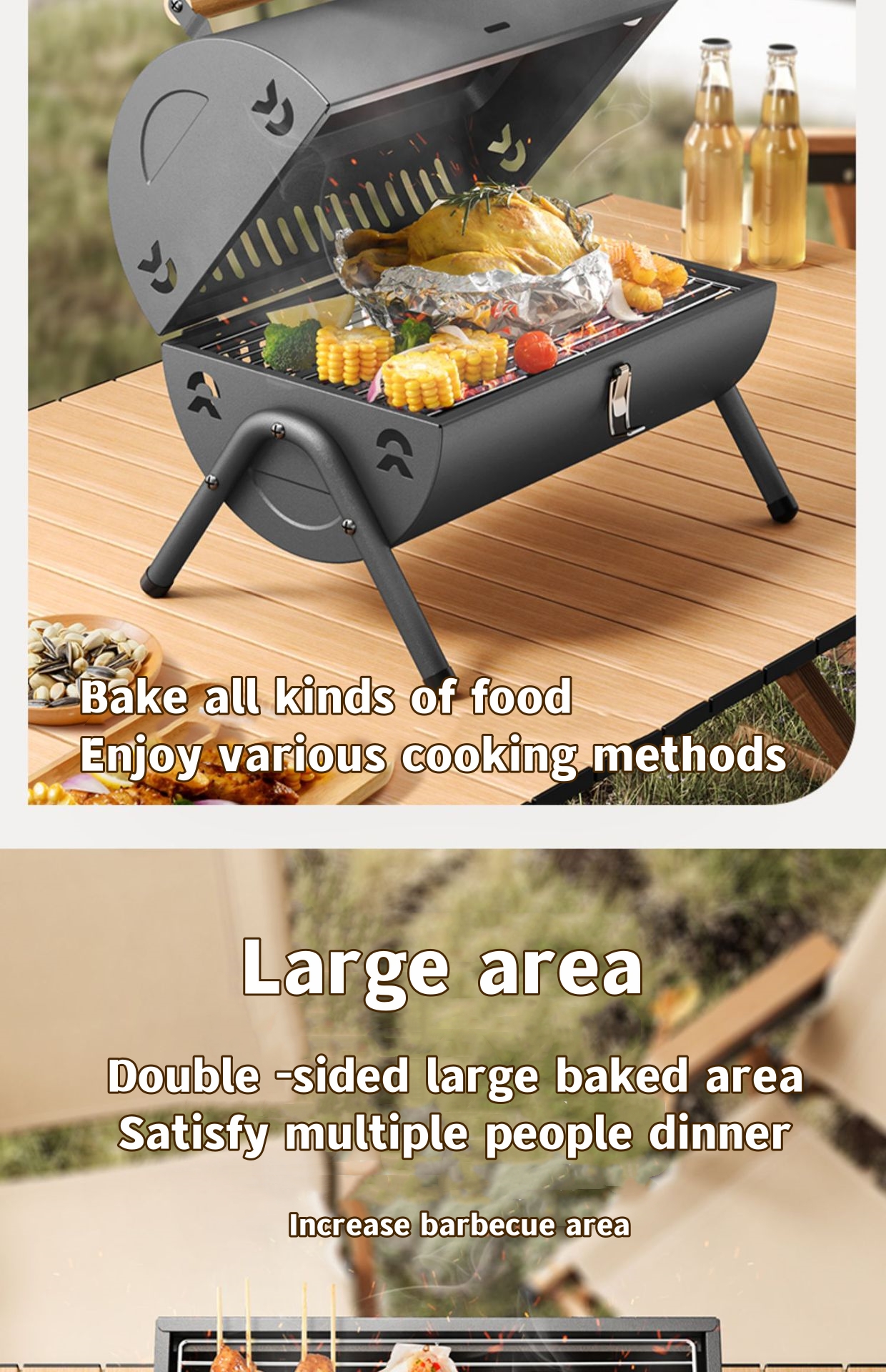 【Buy 1 take 1】BBQ Grill 2-sided grill Foldable cover Barbecue grill ...