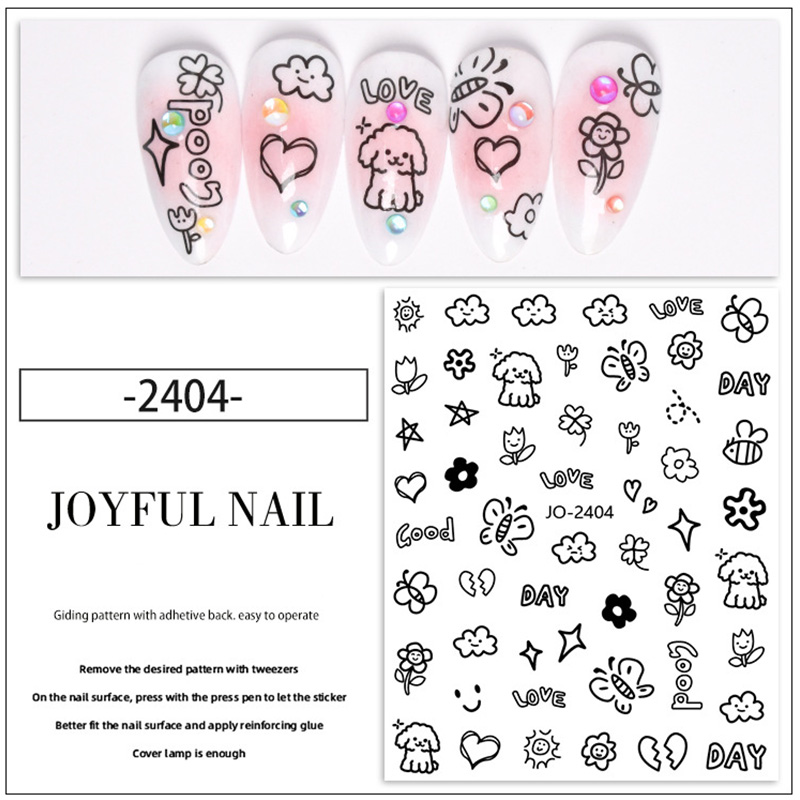 Beaucat nail art stickers ready to ship 3D brand / logo stickers ...