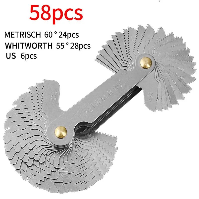 58pcs Metric & Imperial & US Screw Gauge Whitworth 55 Degree & Metrisch ...
