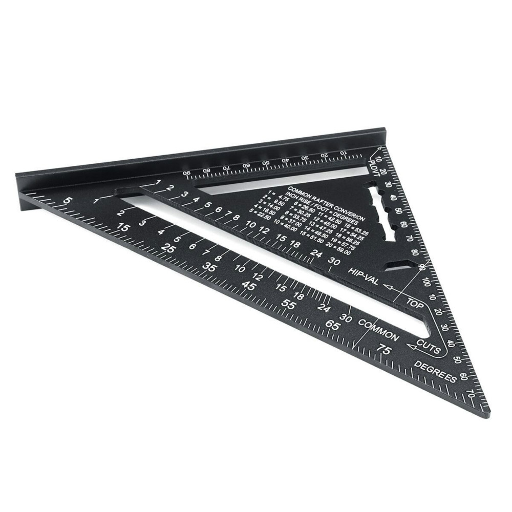 12Inch Aluminum Alloy Metric Triangle Ruler Angle Protractor Speed ...