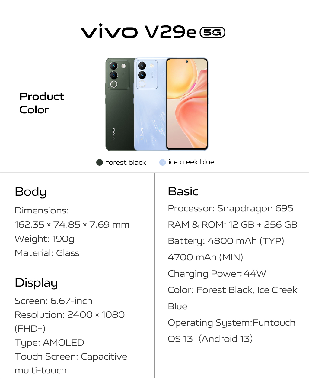 【SALE】vivo V29e 5G | 12GB RAM 256GB ROM | 64MP OIS Camera | Snapdragon ...