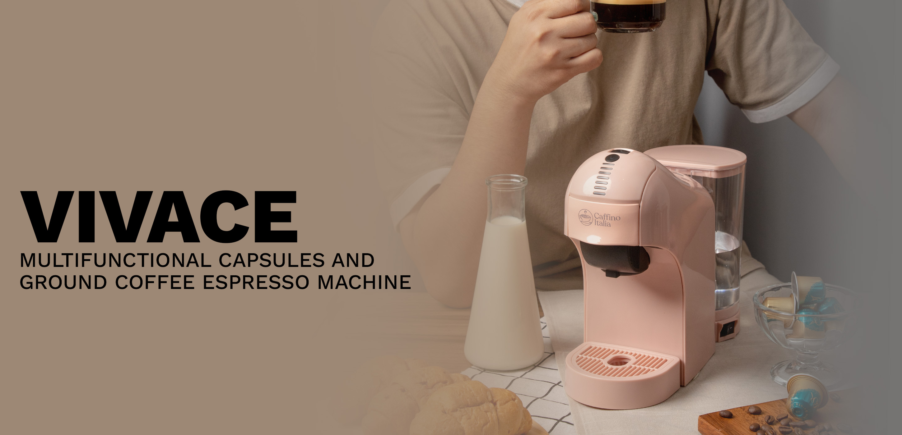 Caffino Italia Vivace Multifunctional Capsules And Ground Coffee ...