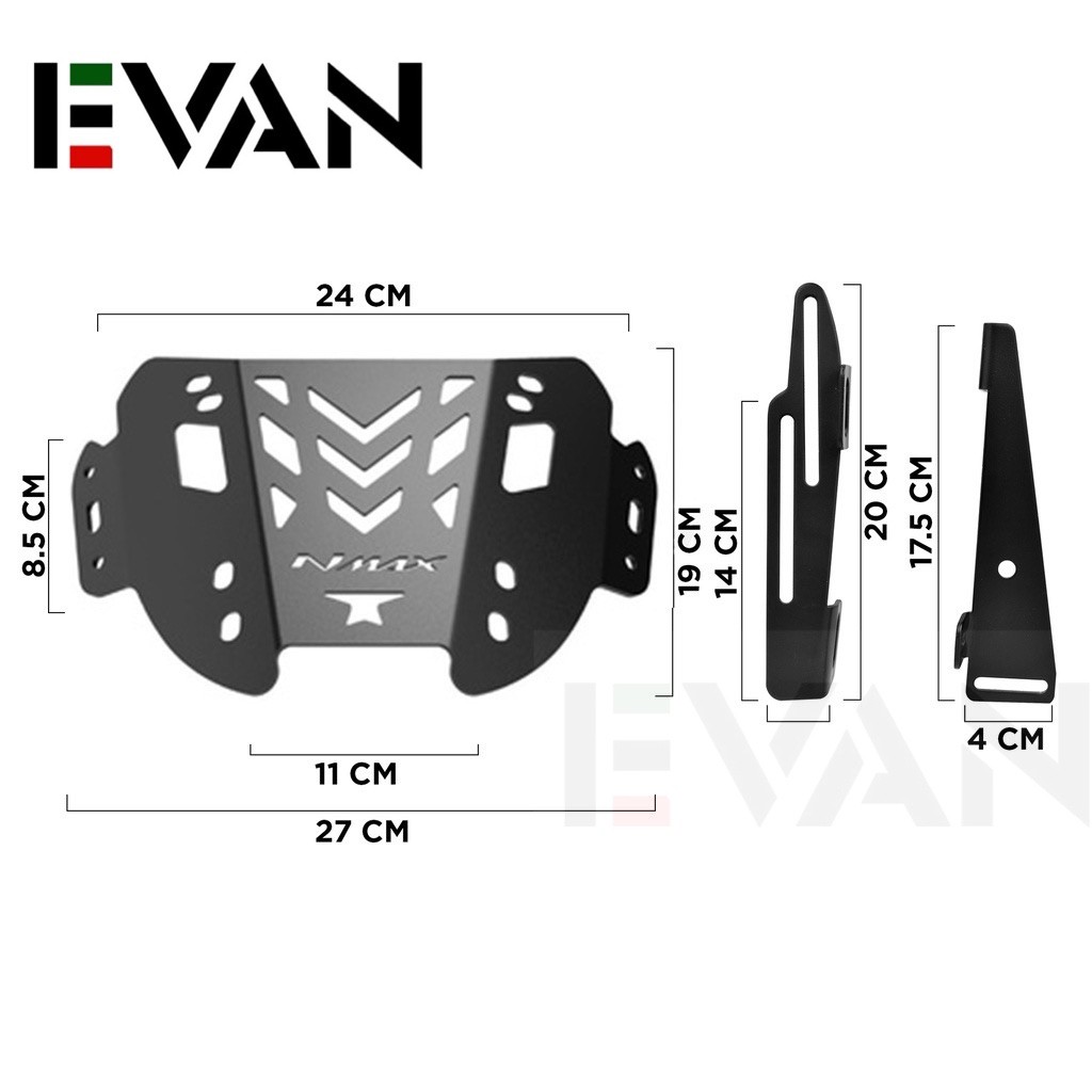 EVAN ph Windshield Bracket/Carbon Side Mirror Adjustable for Yamaha ...