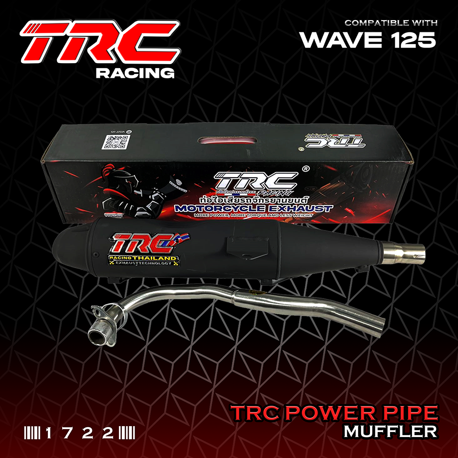 TRC Racing Wave 125 Stock Power Pipe Muffler Exhaust with Removable ...