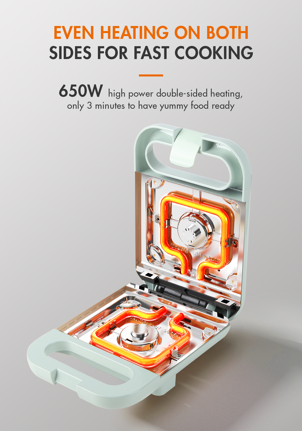 Gaabor Sandwich Maker Portable Multi-Function Toaster Frying Pan Double ...