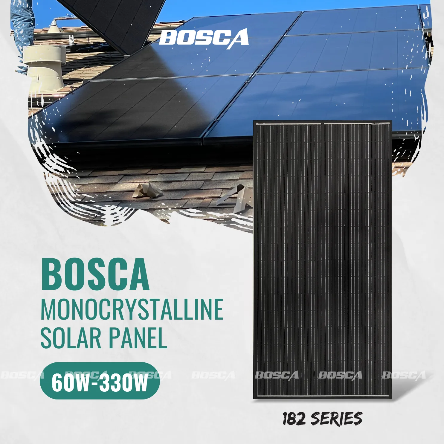 BOSCA 5 Year Warranty Monocrystalline Solar Panel MONO 330W 12V Solar ...