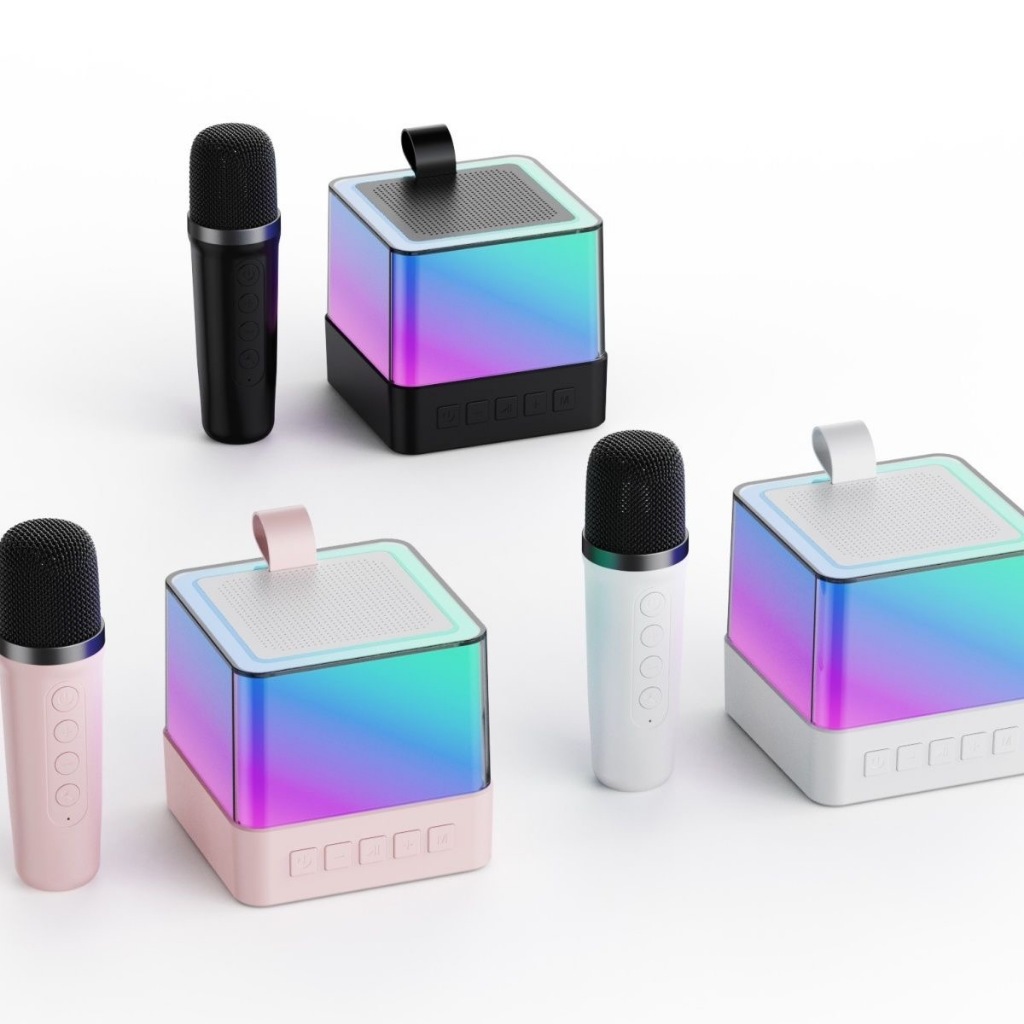 Zeus Mini Karaoke RGB LED Bluetooth Wireless Microphone Portable ...