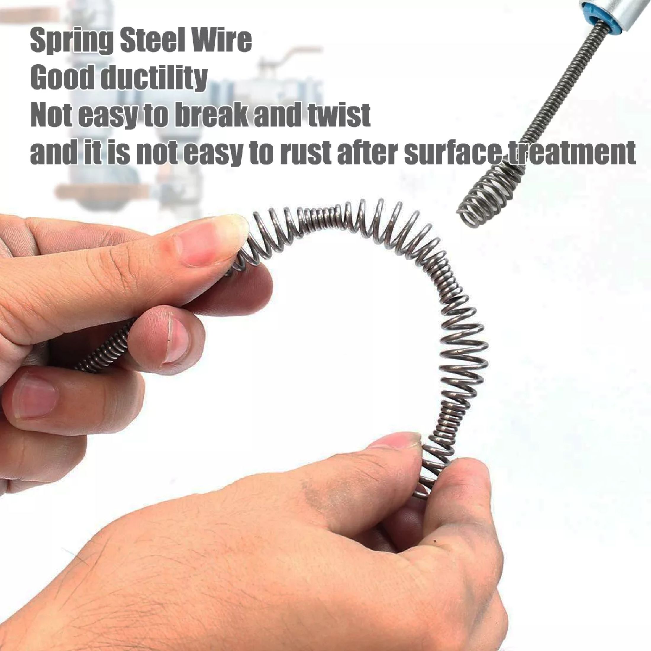 Hoba Drain Unblocker Tool Clog Flexible Auger Snake Rod SinkTub Sewer ...