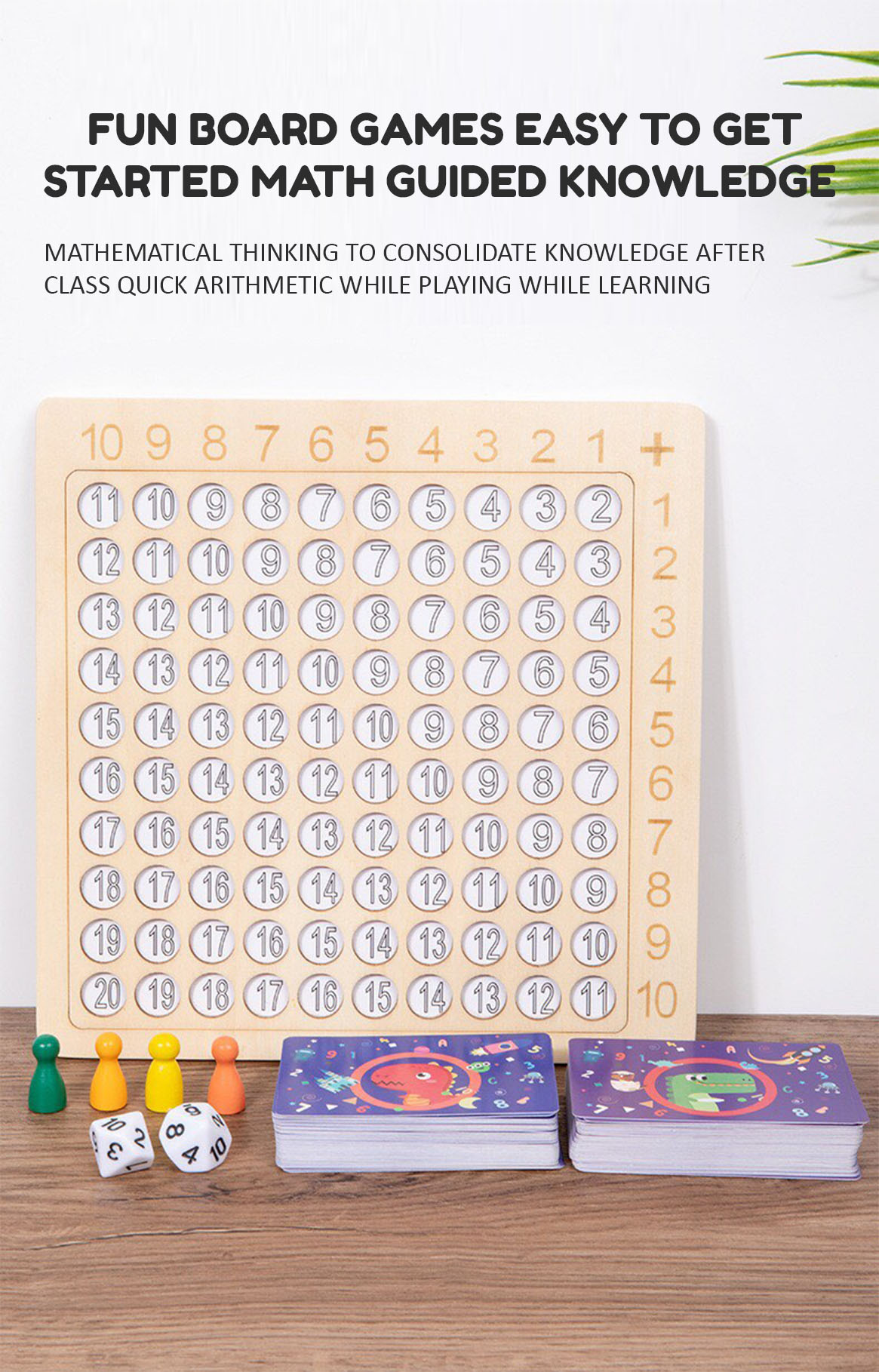 Wooden Math Game, Wooden Math Multiplication and Addition Board for ...