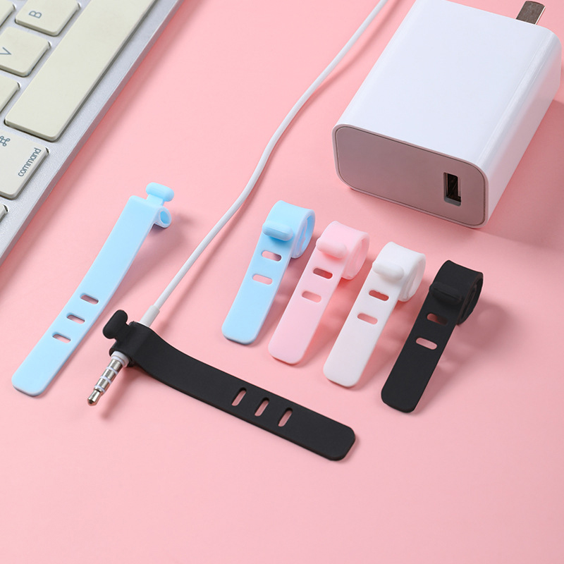 4pcs Muti-clolor Silicone 3 Hole Phone Charger USB Cable Line Winder ...