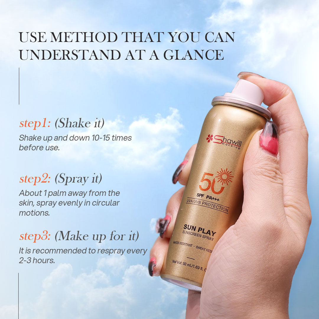 Shawill Sunscreen Spray All Day Light Spf50 Pa+++ Face/Body Brilliant Sunblock Mist for Skin ...