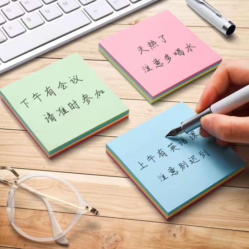 100 Sheets/Packet Of Sticky Notes Square Mixed Color Record Label ...