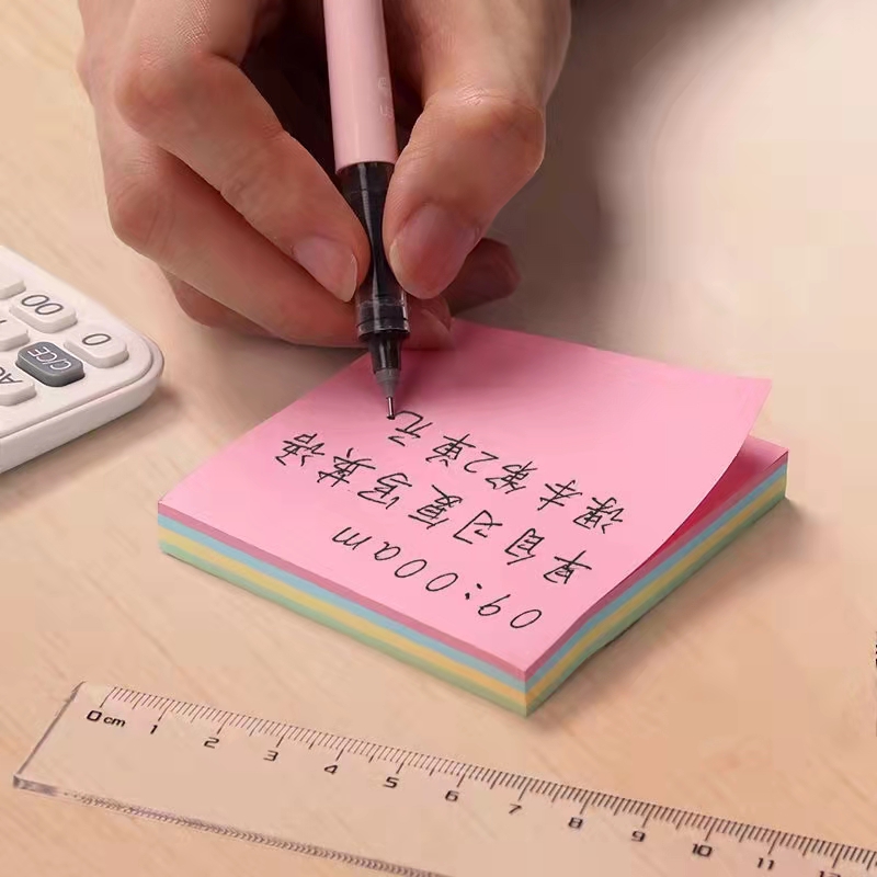 100 Sheets/Packet Of Sticky Notes Square Mixed Color Record Label ...