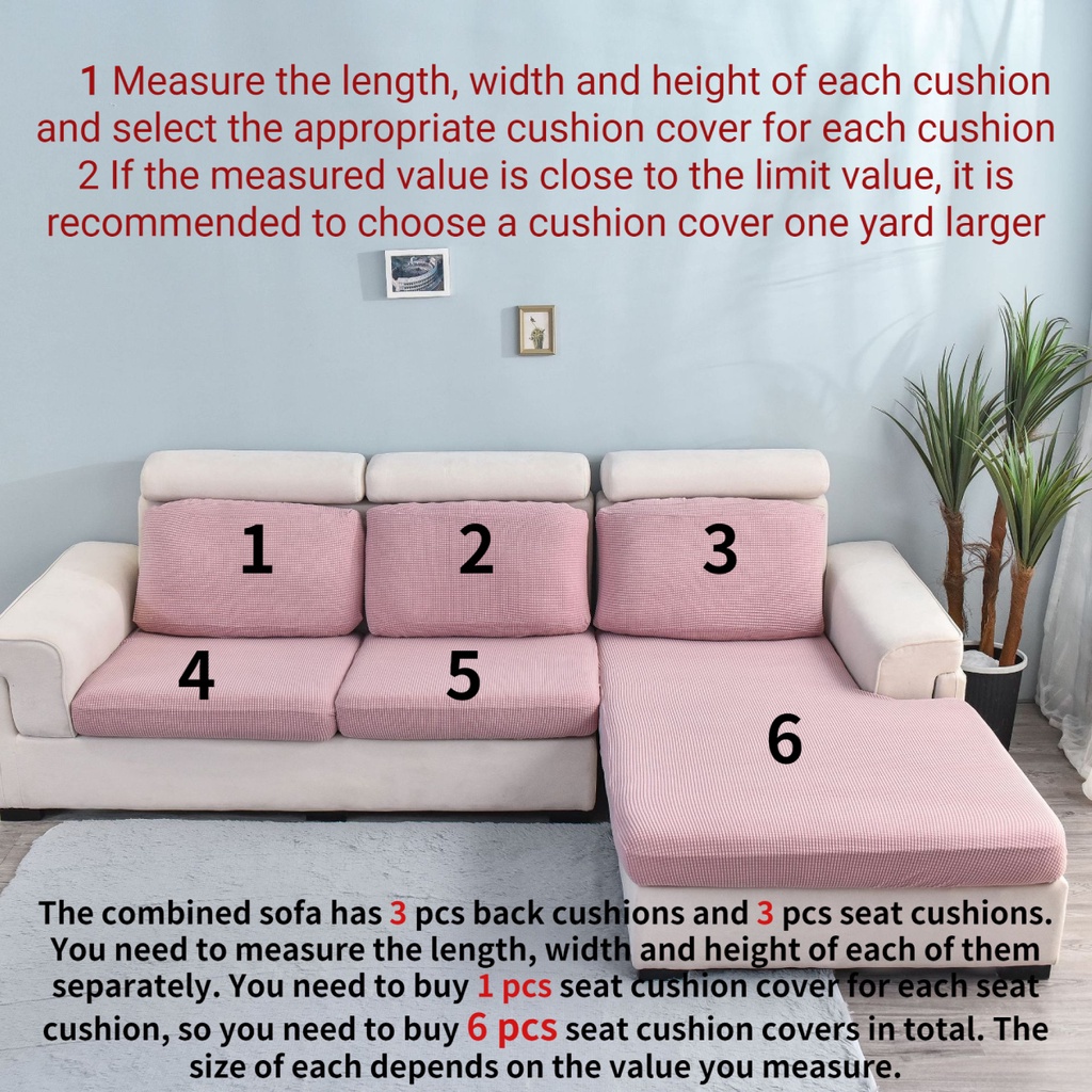 sofa back cover 1 2 3 4 Seater Sofa Seat Cover Elastic Sofa cushion ...
