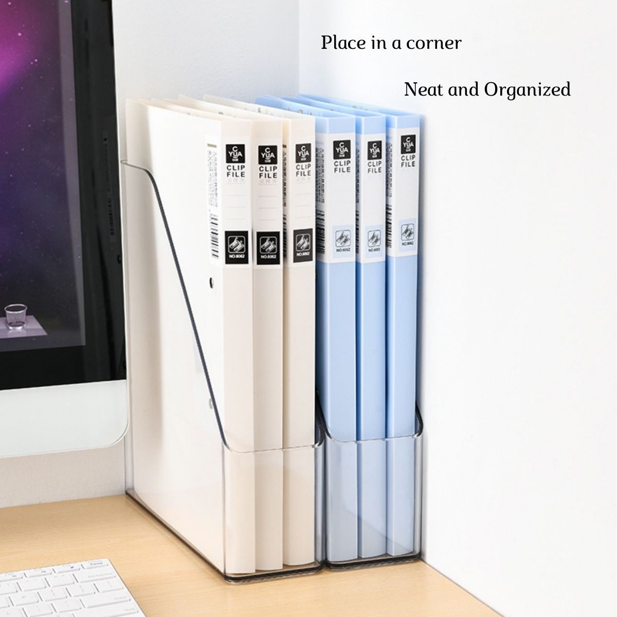 LOCAUPIN File Holder Desk Organizer Workspace Office Document Storage Magazine Book Shelf ...