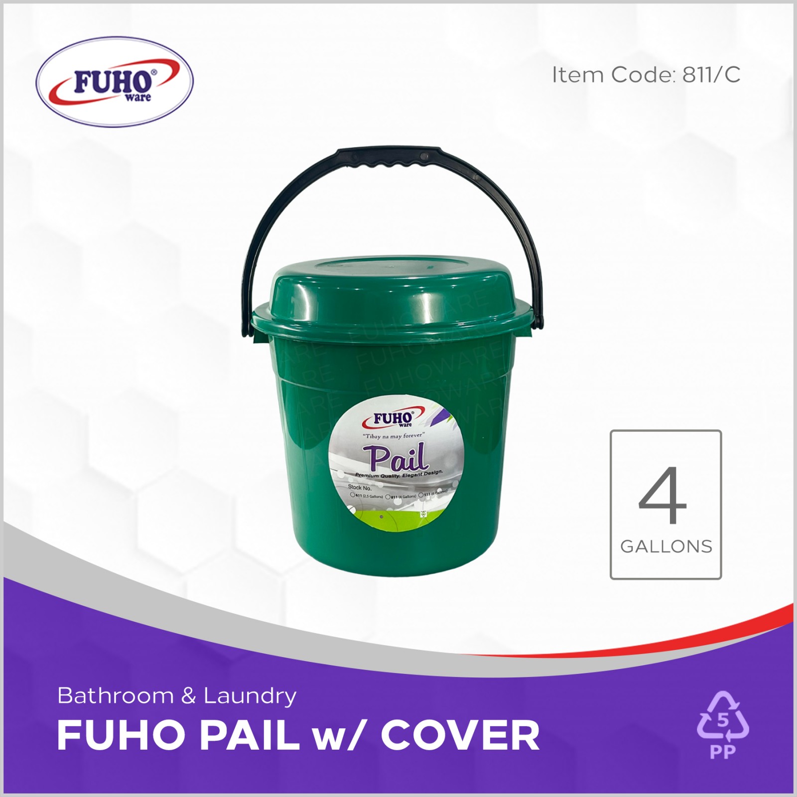 1 pc FUHO 16L Timba/ Pail with Cover for Bathroom Laundry #811 | Shopee ...