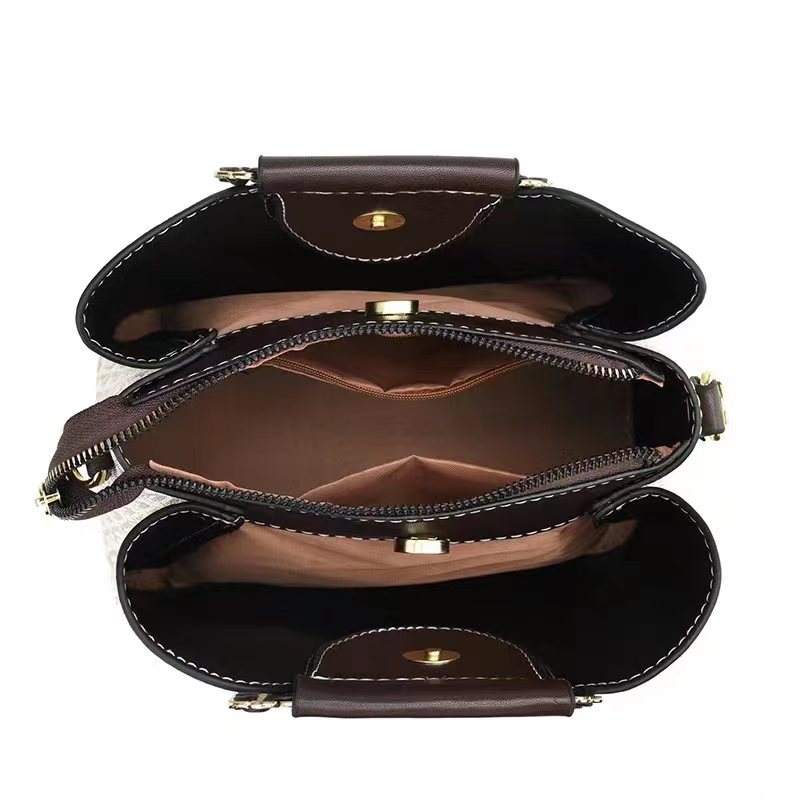 New Ladies Embroidered Shoulder Bag High Quality Leather Large Capacity ...