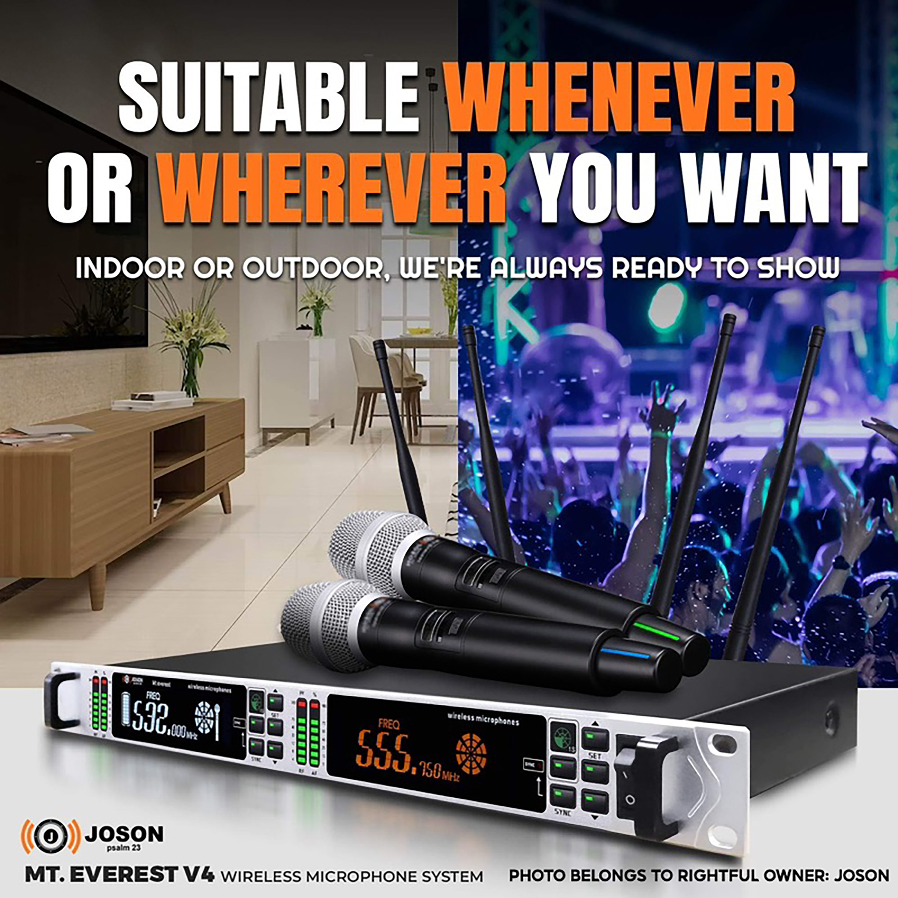 Joson by Winland MT.EVEREST V4 2pcs Professional Wireless Microphone ...