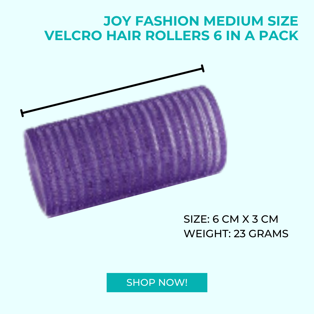 Joy Fashion Medium Size Velcro Hair Rollers 6 in a Pack | Shopee ...