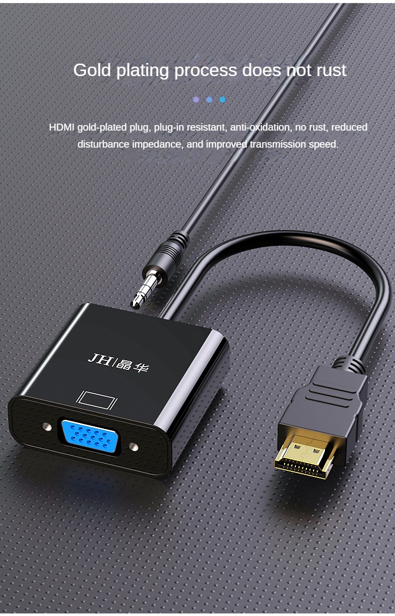 HDMI Male to VGA Female Adapter 1080P Audio Video Converter No Aduio ...