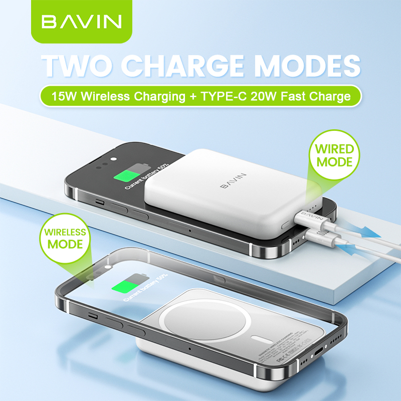 BAVIN PC029P 5000mAh / PC1016 10000mAh Wireless Magnetic Powerbank Fast Charging w/ Magnetic ...