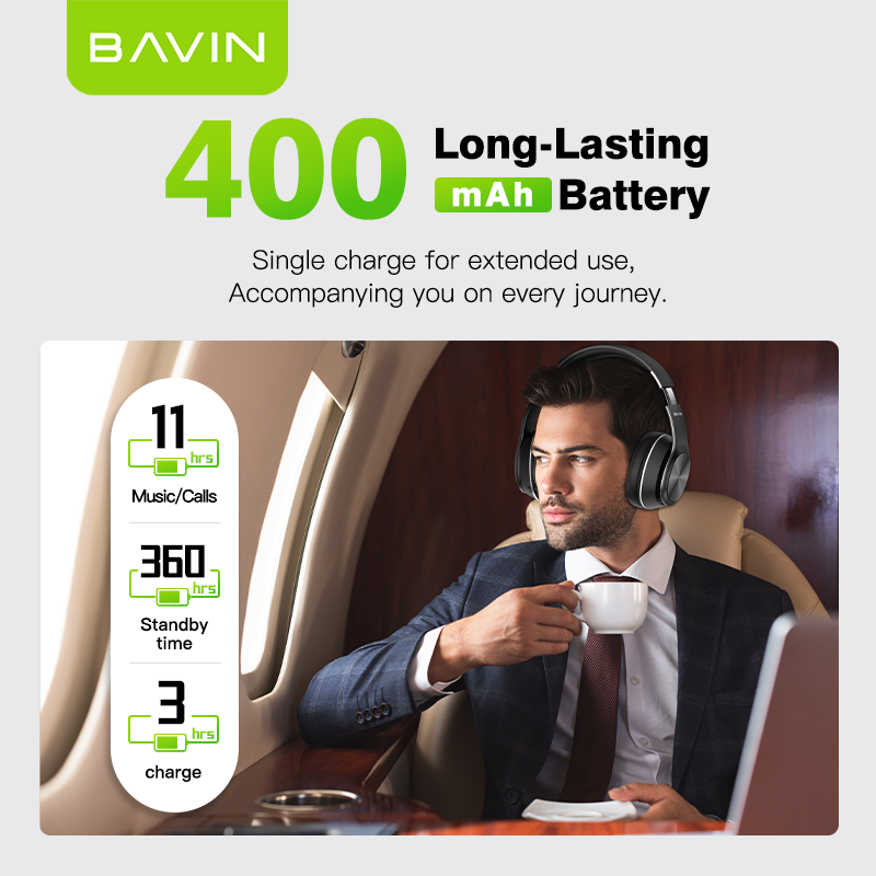 BAVIN BH51 Bluetooth Wireless Earphone Headphone Stereo Sounds w/ Noise ...
