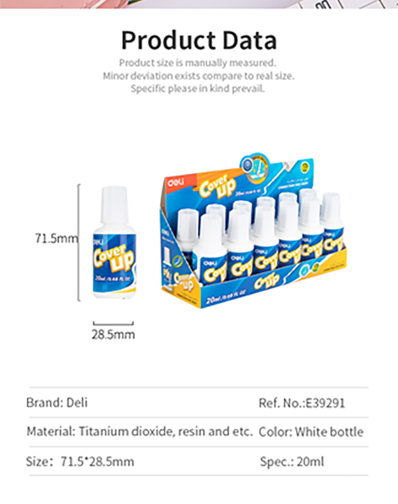 Deli 39291 School Correction Fluid 20ml | Shopee Philippines